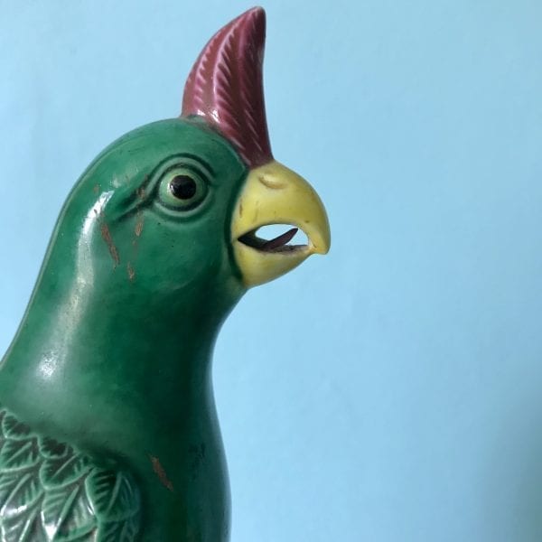 Pair of Chinese Ceramic Parrots – SOLD – The Oscar Collective